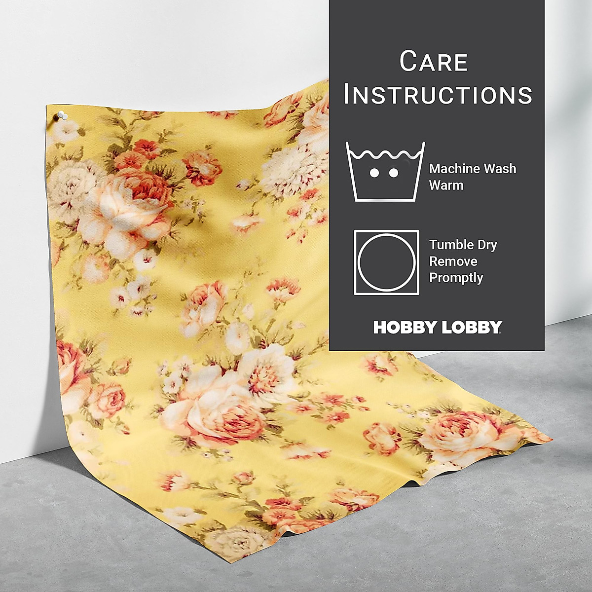 Roses On Yellow Cotton Calico Fabric (1 Yard) – Printed Sewing Fabric by The Yard – Very Lightweight Precut Fabric for Sewing Clothes, Homeware, & Other Accessories – DIY Craft Fabric