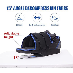 GHORTHOUD Offloading Post Op Shoe Forefoot Square Toe Foot Brace for Broken Toe Surgery Non Weight Medical Shoes for Men and Women（Medium）
