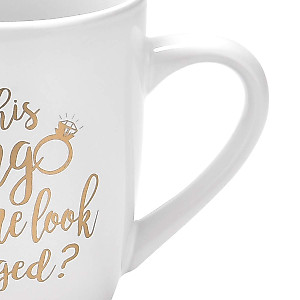 Maustic Engagement Gift Does This Ring Make Me Look Engaged Coffee Mug Funny Mug Novelty Coffee Mug Gift for Women Men Engagement Anniversary Birthday Christmas