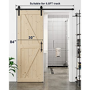 WINSOON 30in x 84 in Sliding Barn Door Interior Paneled Slab, DIY Unfinished Barn Doors Solid Spruce Wood, K Frame Planks, Pre-Drilled, Bottom Grooved, Easy to Install, Natural