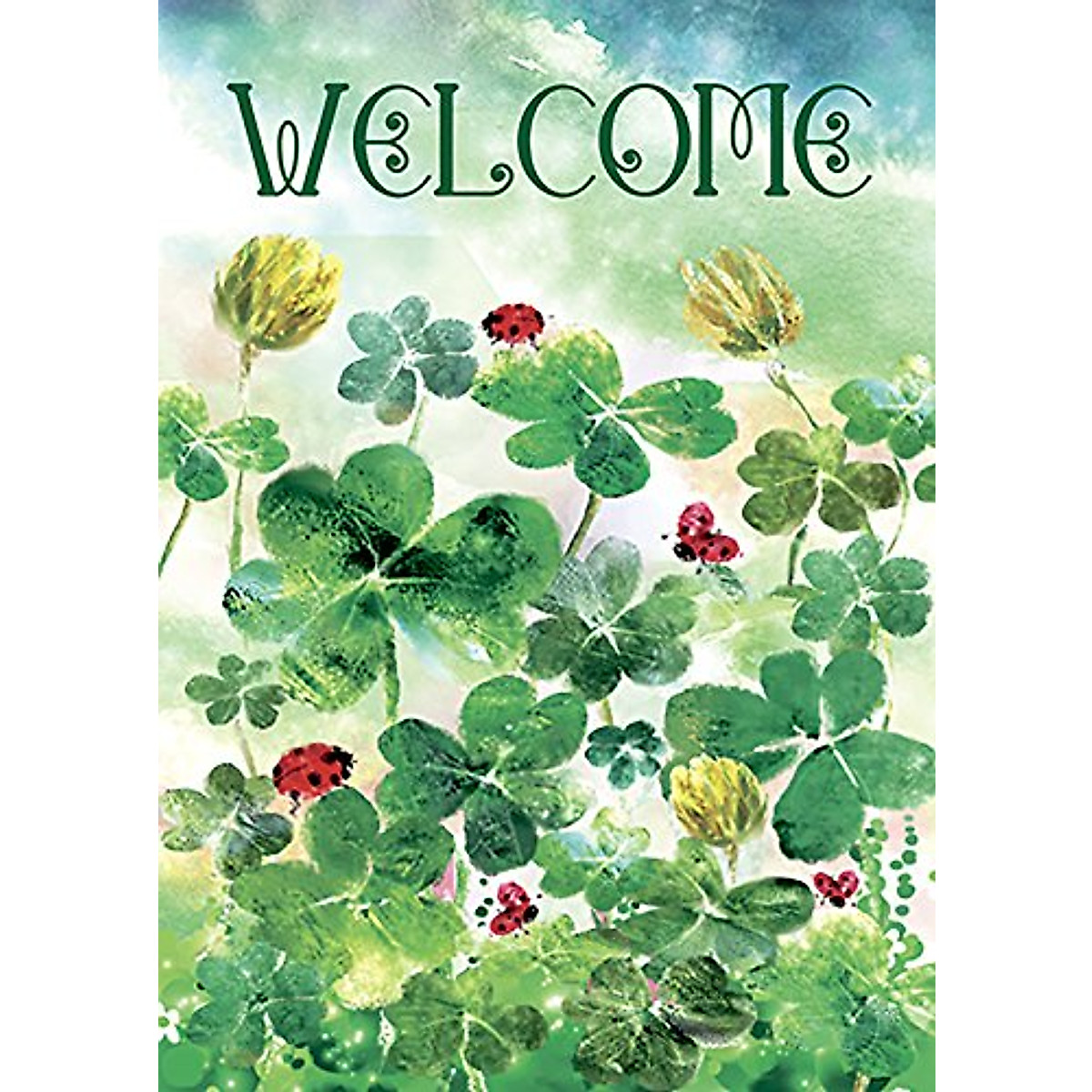 Morigins Welcome Clover Garden Decorative St.Patrick's Day Double Sided Garden Flag 12.5x18 inch