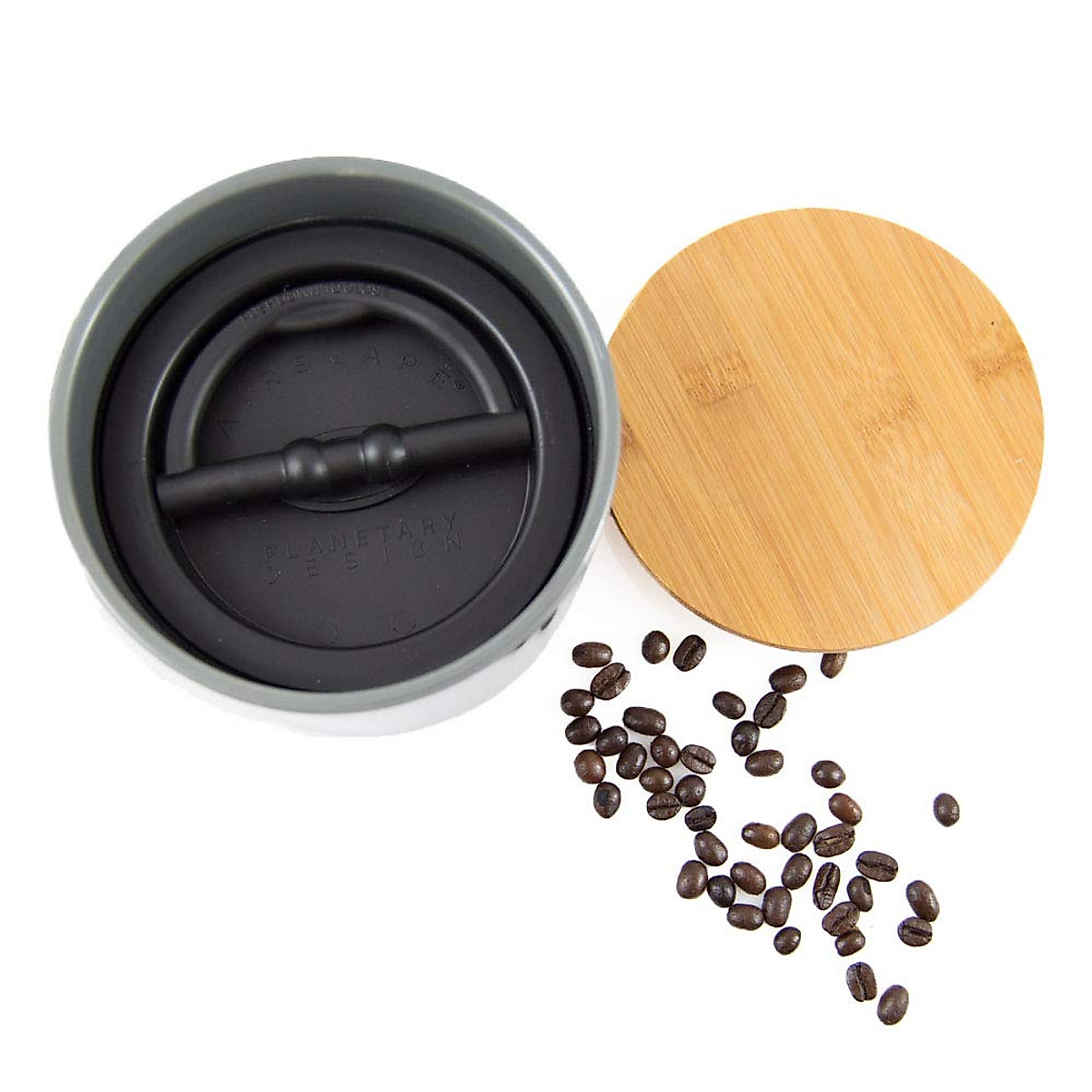 AirScape Ceramic Coffee and Food Storage Canister | Patented Airless Inner Lid with Two Way Valve Preserves Food Freshness - Glazed Ceramic with Bamboo Top (Desert Red Rock, Small)