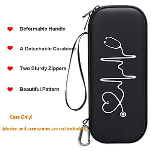 BOVKE Stethoscope Case fits 3M Littmann Classic III Monitoring Stethoscope, Lightweight II S.E, MDF Acoustica, Cardiology IV Diagnostic Stethoscope Holder with Pocket for Nurse Accessories, Black
