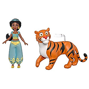 Mattel Disney Princess Jasmine Small Doll and Rajah Tiger Figure with Seat, from Mattel Disney Movie Aladdin