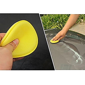 VORCOOL 6pcs Wax Applicator Foam Sponge Polish Pad Ultra-Soft Cleaning Tool for Clean Car Vehicle Auto Glass(Yellow)