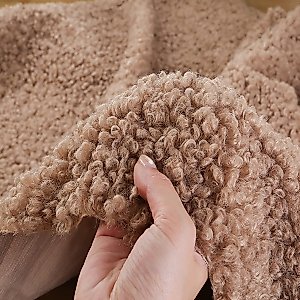22 Colors Long Pile Sherpa Fleece 160x50cm Lining Fabric Lambskin Thermal Lined Material for DIY Craft Decorations Coat Hat, Doll,Gloves Plush Toy (Color:10 Gray)