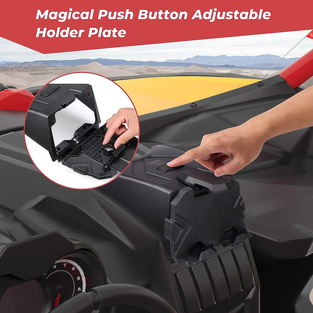 KEMIMOTO X3 Electric Device Tablet Holder, GPS Mount Storage Box Compatible with 2017-2025 Can Am Maverick X3 All Models, Replace OEM #715002874