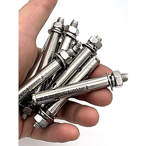 M8 x 80mm 304 Stainless Steel Expansion Bolt 10-Pack External Hex Expansion Screw Bolt(10 pcs)