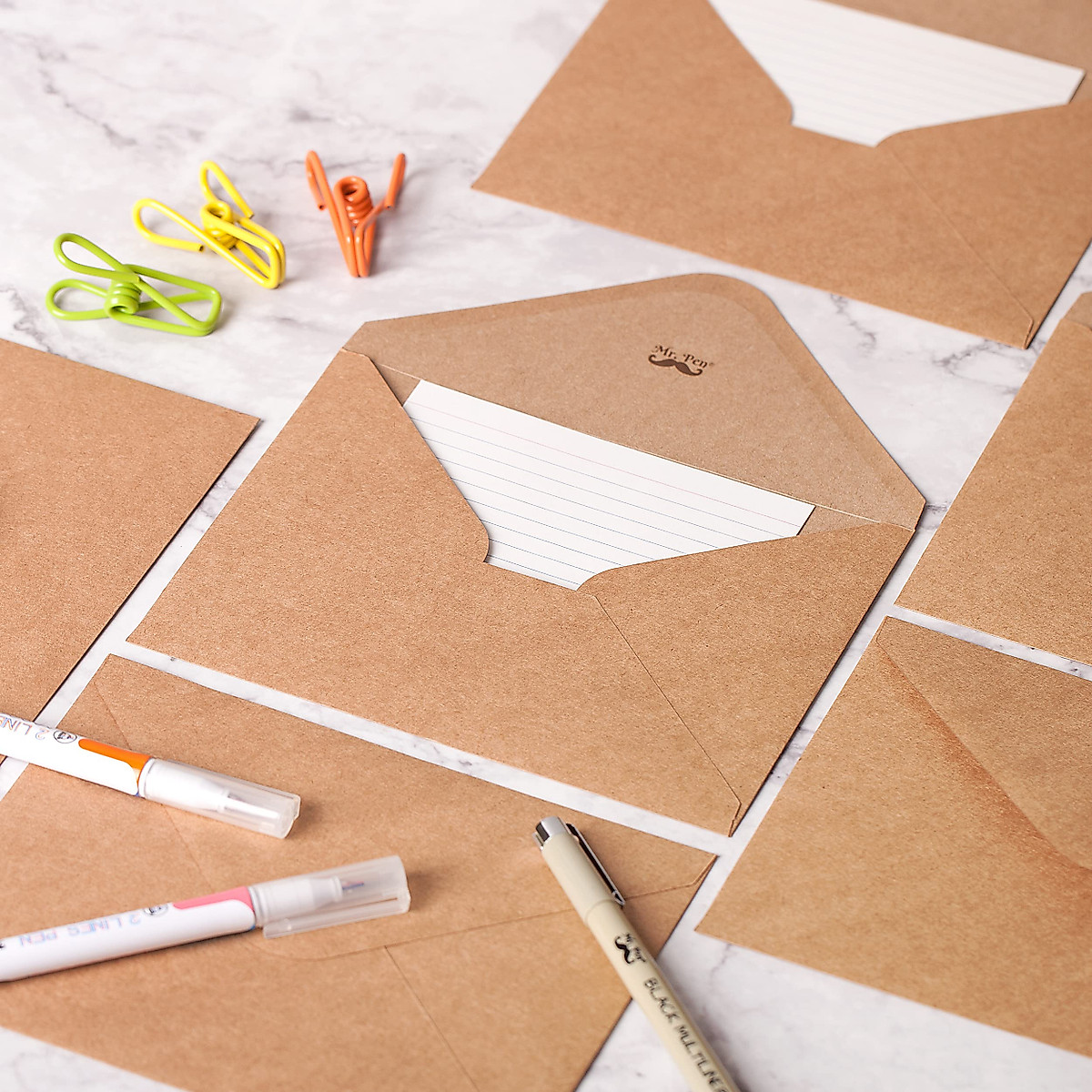 Mr. Pen- Kraft Envelopes, 39 Pack, 5 x 7 Inch, A7 Envelopes, Brown Envelopes, Card Envelopes, Kraft Paper Envelopes, Invitation Envelopes, Postcard Envelopes