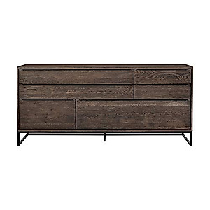 Armen Living Nevada Rustic Oak Wood Sideboard, Smoke