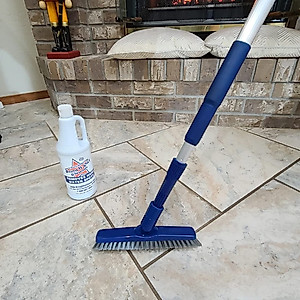 Bring It On Floor Scrub Brush and Grout Cleaner – Scrubber Brush with Long Handle – Heavy-Duty Scrubbing Brush for Cleaning with Stiff Bristles – Grout Scrubber for Tile, Deck, Shower, Bathroom