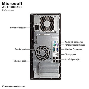 HP Compaq Pro 6200 Tower Desktop PC, Intel Core i3-2100 3.1GHz, 8G DDR3, 500G, WiFi, Bluetooth 4.0, DVD, Windows 10 64-Multi-Language Support English/Spanish/French (Renewed)