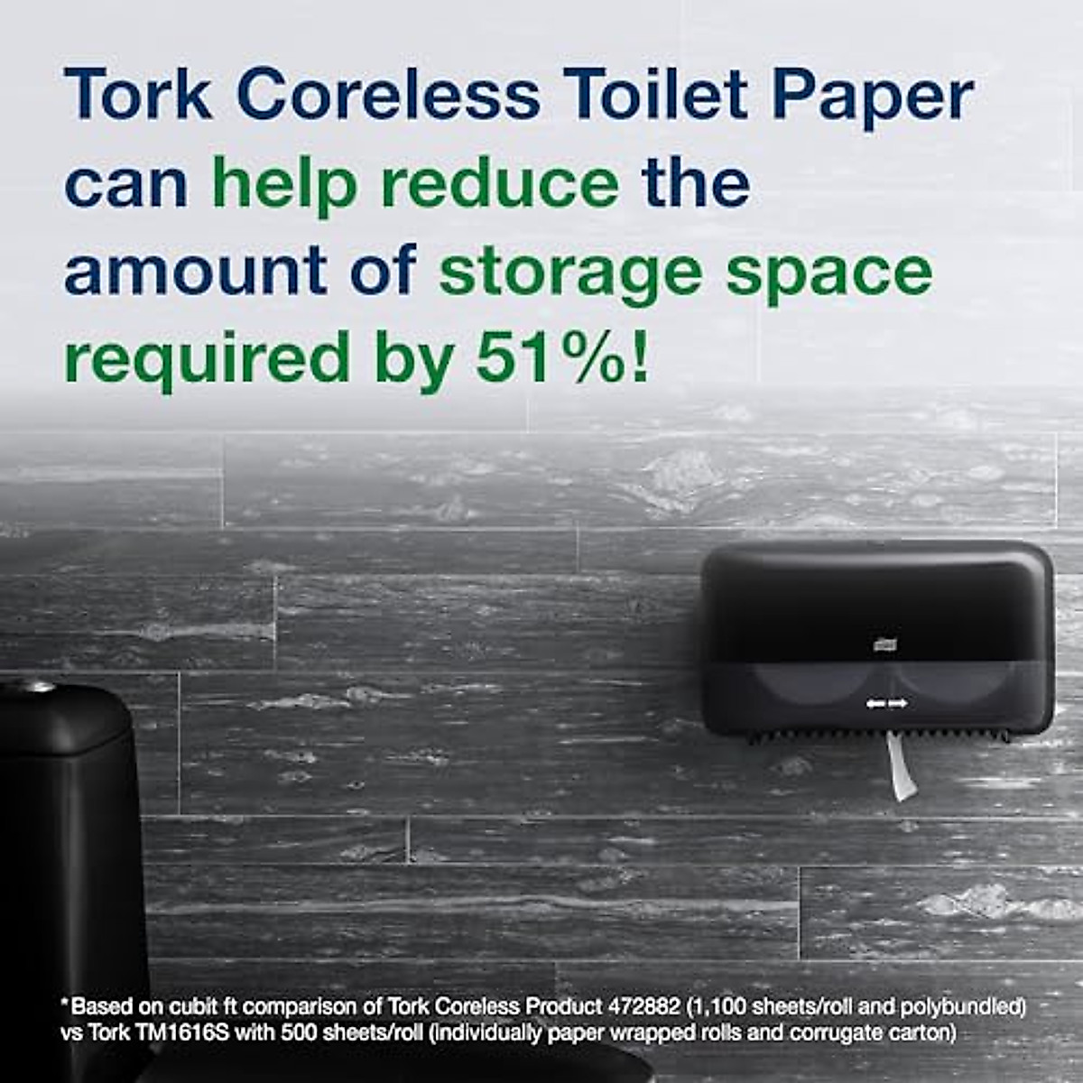 Tork Coreless Toilet Paper Dispenser Black, For Homes and Small Businesses, Fits T7 Dispensers