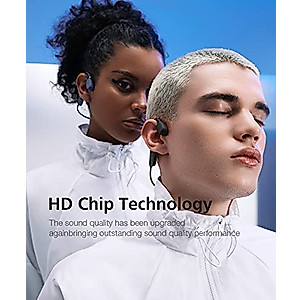 Sanag Open-Ear Wireless Earphones Air Conduction Headphones Bluetooth 5.0 with Mic,Titanium Lightweight,Waterproof,Music Answer Phone Call for Running Hiking Driving Cycling