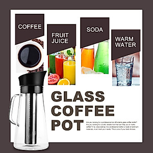 Hemoton Espresso Machine Espresso Machine Cold Brew Iced Coffee Maker and Tea Infuser with Spout Glass with Stainless Steel Filter Glass Pitcher 1200ml Stainless Steel Water Bottle Cold Brew Coffee