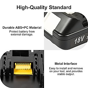 2Pack 3.0Ah Battery Replacement for Makita 18V Battery, Compatible with Makita 18V LXT Tools and Chargers