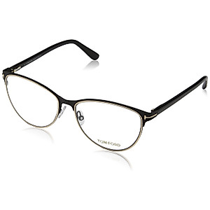 Tom Ford Oval Eyeglasses TF5420 005 Matte/Shiny Black/Gold 54mm FT5420