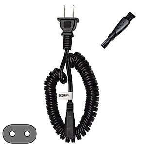 HQRP AC Power Cord Compatible with Philips Norelco 482232110344 1601 1605 200SC 300SX 3605X 4402LC 4406LC 3801XL Shaver Lead Mains Cable + HQRP Cleaning Brush