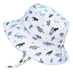 JAN & JUL 50+ UPF Baby Boy Dinosaur Bucket Hat, Adjustable, Cotton (M: 6-24 Months, Dino)