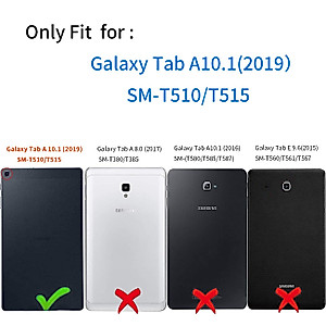 Galaxy Tab A 10.1 2019 Case,SM-T510/T515 Case,Lightweight PU Leather Folio Adjustable Stand with Auto Wake/Sleep Smart Case for Samsung Galaxy Tab A 10.1 Inch 2019 - Purple Rose & Butterfly