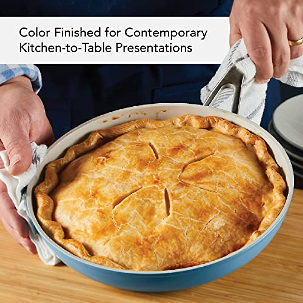 KitchenAid Hard Anodized Ceramic Nonstick Frying Pan/Skillet, 10 Inch, Blue Velvet