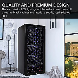 Whynter FWC-1201BA 124 Bottle Freestanding Wine Refrigerator, Black