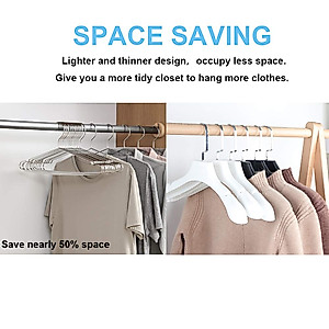 Seropy Coat Hangers Clothes 40 Pack Wire Hangers Heavy Duty Stainless Steel Hangers with Non Slip Grooves, Ultra Thin Metal Hangers Space Saving Clothing Hanger 16.5 Inch