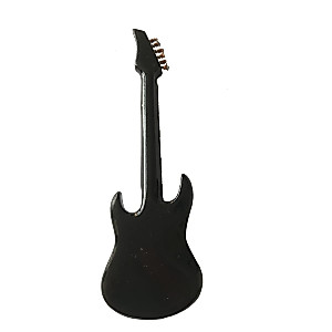 ALANO 9cm Black Electric Guitar Ornament Mini Guitar Model Musical Ornaments（GE7B-9）