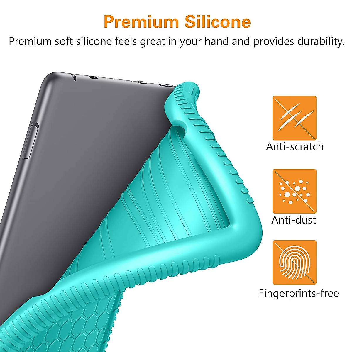 Fintie Silicone Case for Fire HD 10 and Fire HD 10 Plus Tablet (Only Compatible with 11th Generation 2021 Release) - [Honey Comb] Light Weight Shock Proof Back Cover, Mint Green