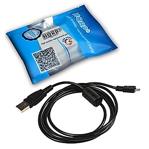 HQRP USB Data Transfer Cable Compatible with Sony Alpha A70 A100 A200 A300 A330 A350 A450 A850 A700 A900 DSLR Digital Camera Cord
