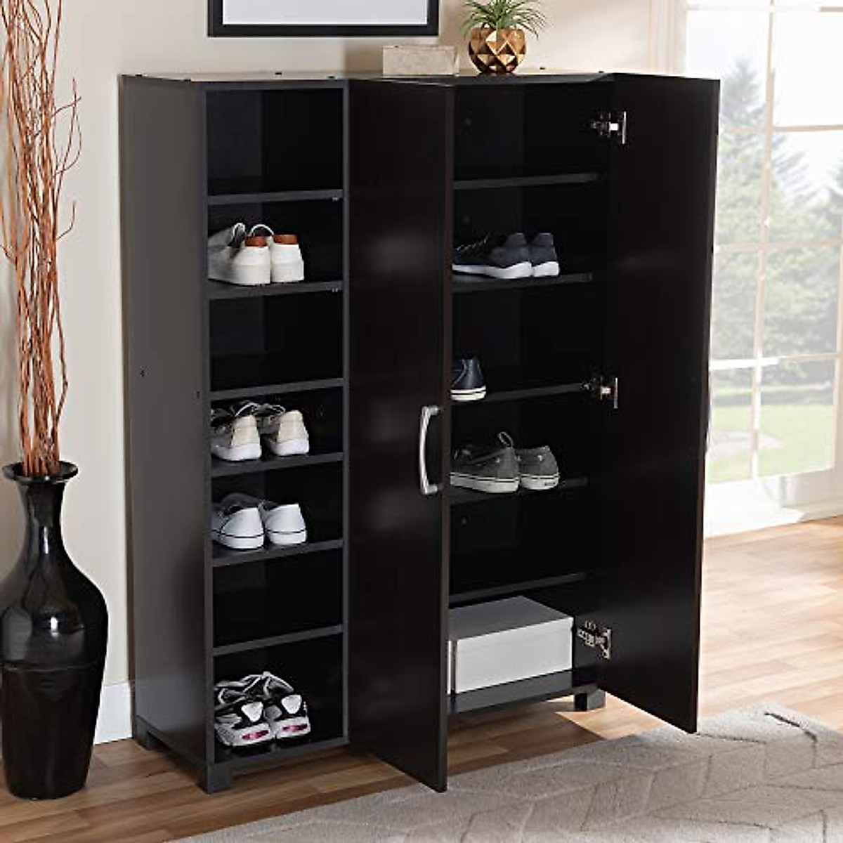 Baxton Studio Shoe Cabinets, One Size, Wenge