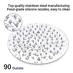 Shower Head with Hose, High-Pressure Stainless Steel 8'' Rain Showerhead and 5 Settings Handheld Shower Spray Combo with Push Button Flow Control for Easy Operation (NearMoon Shower Head Set), Chrome