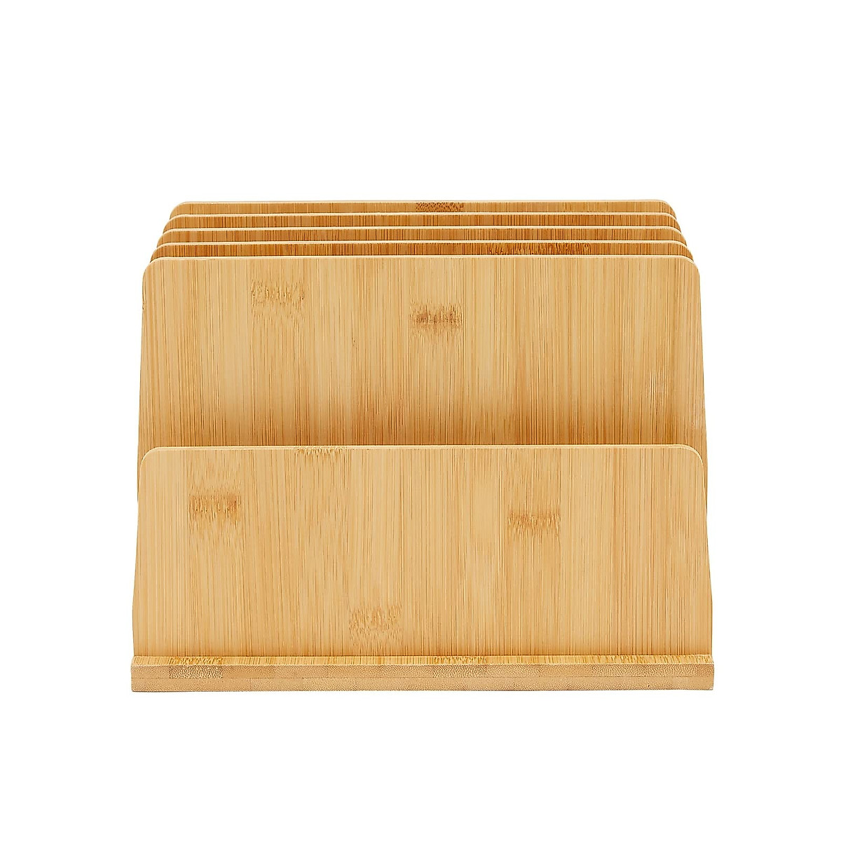 Paper Junkie Bamboo Wood Mail, File, Letter, and Envelope Organizer with 5 Slots for Office Desk (10 x 7 In)