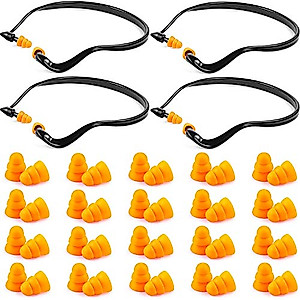 Banded Ear Plugs Hearing Bands Silicone Band Earplugs and Replacement Ear Buds Shooting Ear Plugs for Noise, Sleeping, Studying and Construction (48)