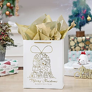 UNIQOOO 100 Sheets Metallic Gold Foil Gift Tissue Paper Bulk, Recyclable Durable for Gift Bags Box Gift Wrapping DIY Craft, Wedding Birthday Party Favor Decor, Shredded Filler, Pinata, 20X14in