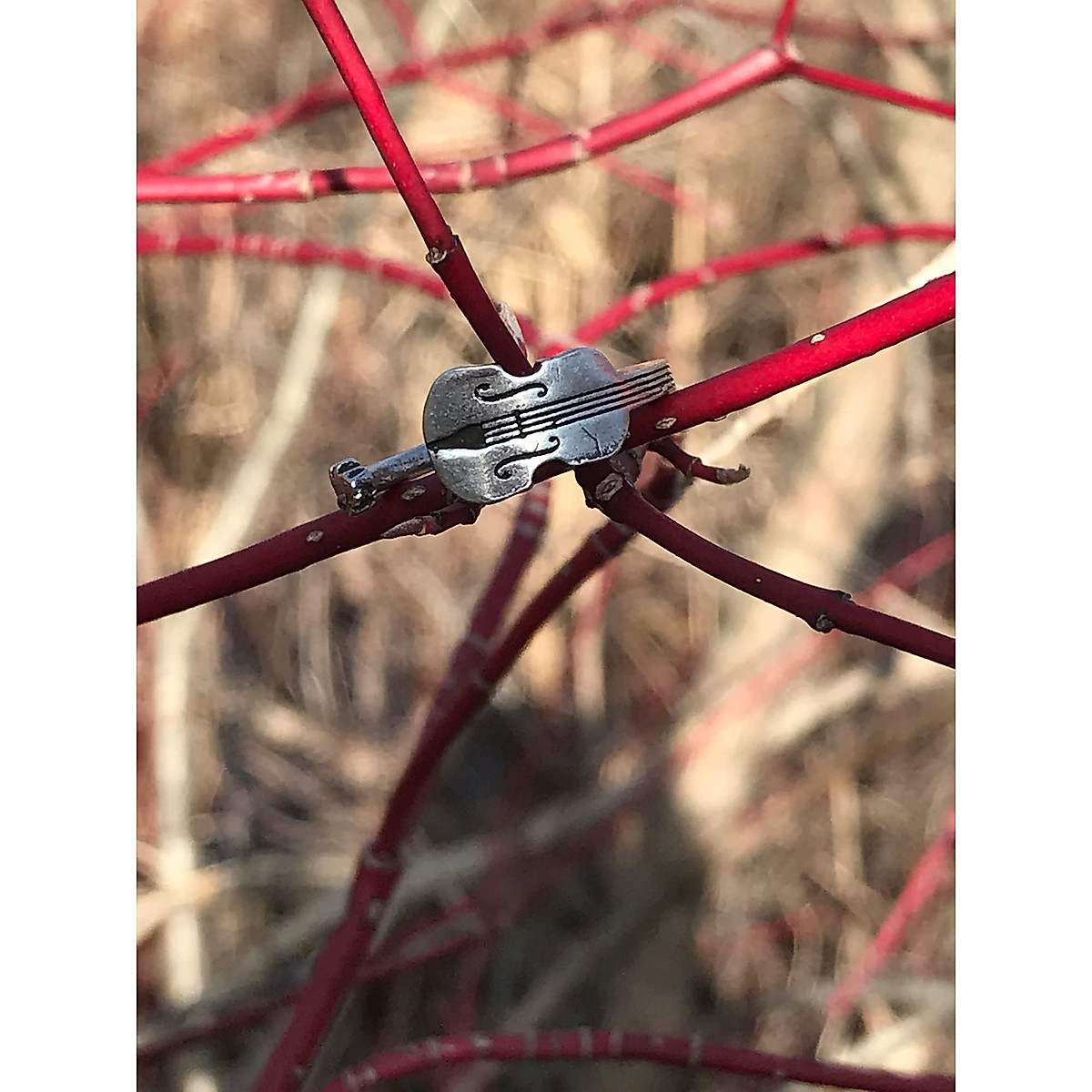 Whitney Howard Designs Violin Ring for Men or Women - Minimalist Comfort Fit Open Adjustable Pewter Ring - Musician Guitar Play Gift