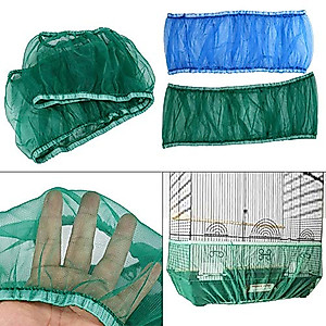 TOPINCN Bird Cage Cover, Ventilated Nylon Bird Cage Cover Shell Skirt Seed Feather Catcher Soft Skirt Guard Birdcage Nylon Mesh Netting Pet Products (Blue)