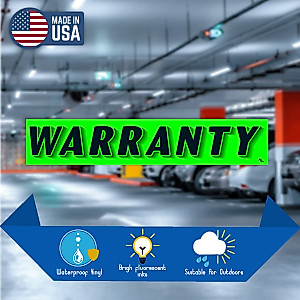 VERSA-TAGS 7.5" Black/Green Vinyl Number Decals 11 Dozen Set Windshield Pricing & 1 Pack of Each of Extra Clean, Financing Available, Warranty 14.5" x 2.75" Sticker Windshield Decal Auto Dealership