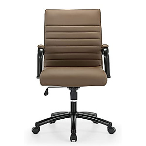 Realspace® Modern Comfort Winsley Bonded Leather Mid-Back Manager's Chair, Brown/Black, BIFMA Compliant