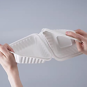 8"×8" 1-Compartment - 20 Pack Plastic Clamshell Take Out Food Containers Heavy-Duty Togo Disposable Lunch Box With Secure Snap Hinged Lid Meal Prep for Parties Restaurants