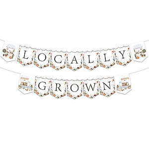 Locally Grown Baby Shower Banner for Boys Girls, Farmer's Market Baby Shower Banner Fruit and Vegetables Farmer's Market Baby Shower Decoration Banner for Gardener Theme Farm Fruit Theme Party