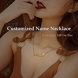 CLY Jewelry 925 Sterling Silver Rose Gold Plated Katie Necklace Custom Made with Customized Cursive Script Personalized Name Gift for Mothers Day