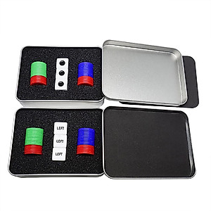 zeyce Left Right Center Dice Game Set with 3 Dices + 36 Chips