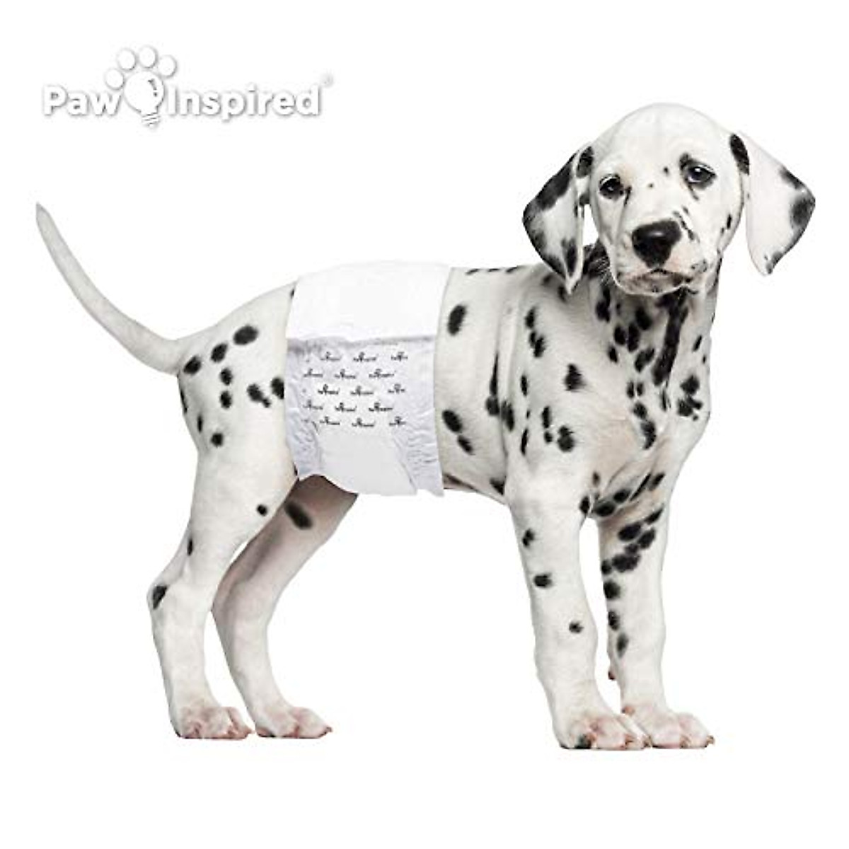 Paw Inspired Disposable Dog Wraps | Male Dog Diapers Ultra Protection | Belly Band for Male Dogs | Excitable Urination, Incontinence, or Male Marking (36 Count, Small)