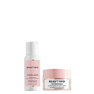 BeautyBio Cleanse & Zen Mini Set: The Balance pH Balancing Gel Cleanser + The Zen Bubble Oil-Free Calming Gel Cream