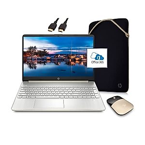 2022 Newest HP Laptop with Microsoft Office Included 1-Year, 15.6" HD Screen, AMD Athlon 3050U 16GB RAM 1TB SSD HDMI Port Webcam Gold White Windows 11 | College Student Bundle, ROKC HDMI Cable