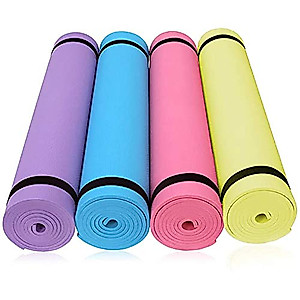 Tantisy ◢ 1/2-Inch Extra Thick High Density Exercise Yoga Mat for Men & Women - Non Slip Exercise Mat for Yoga, Pilates, Stretching, Floor & Fitness Workouts