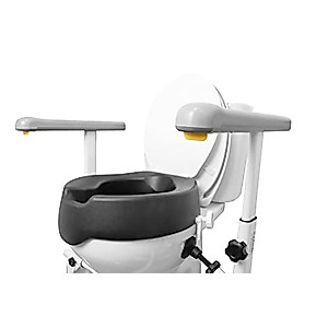 KMINA - Toilet Safety Rails with Raised Seat (Pack), 4 Inch Raised Toilet Seat with Handles for Elderly, Handicap Toilet Seat with Handles Over Toilet