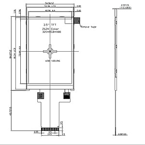 1PC 3.5" TFT LCD,LCD Color Display,3.5" Parallel Serial 40PIN,ILI9488,320480 with Touch