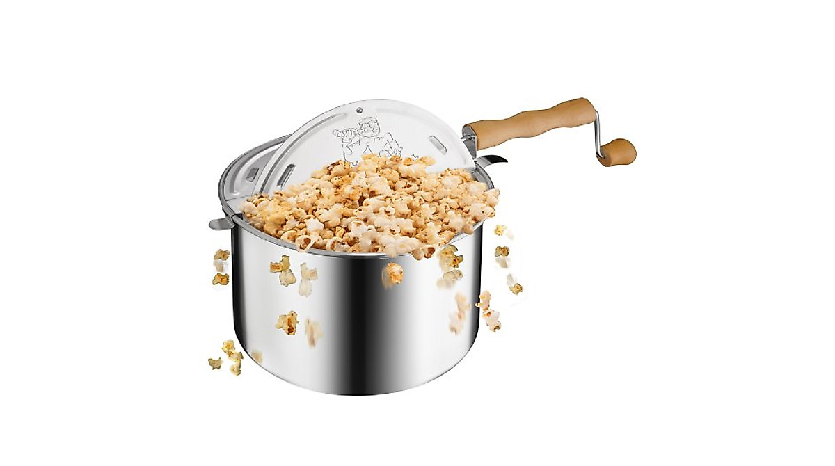 Great Northern Popcorn Popcorn Machine - 6 Quart Silver Stove Top